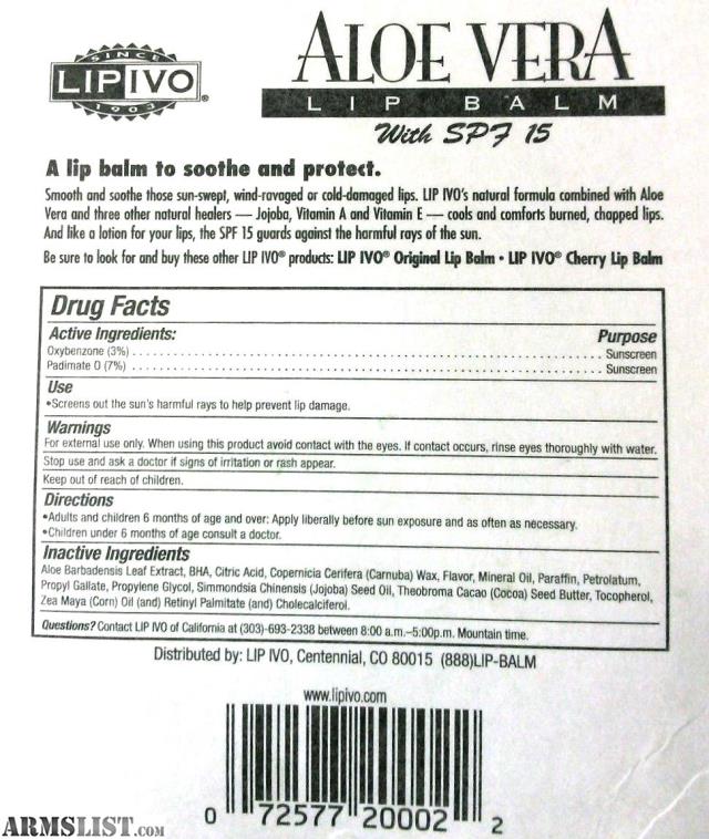 Lip Ivo With Aloe Vera Lip Balm .15 Oz Each-am23