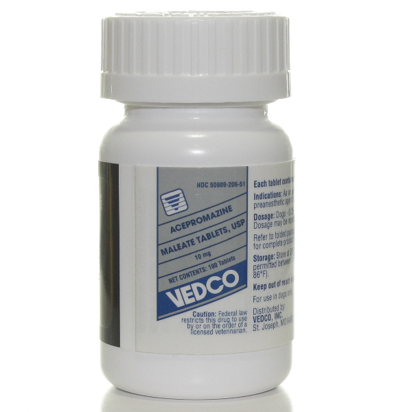Acepromazine Tablets 10mg 100# 100 Tab By Vedco Pet Rx(Vet)