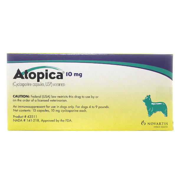 Atopica Capsules 10mg 15# 15 Cap By Novartis Pet Rx(Vet)