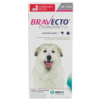Bravecto Dog 1400mg 88-123 Lb 1 Chw By Merck Pet Rx(Vet)