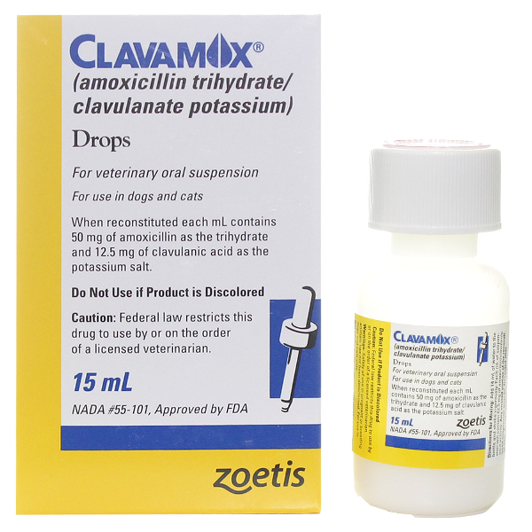 Clavamox Drops 15ml 15ml Sl By Zoetis Pet Rx(Vet)