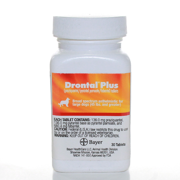 Drontal Plus Tablets Large 30# 30 Tab By Bayer Pet Rx(Vet)