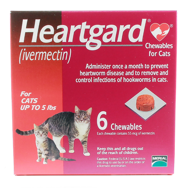 Heartgard Cat Chew 1-5 6# 6 Tab By Merial Pet Rx(Vet)