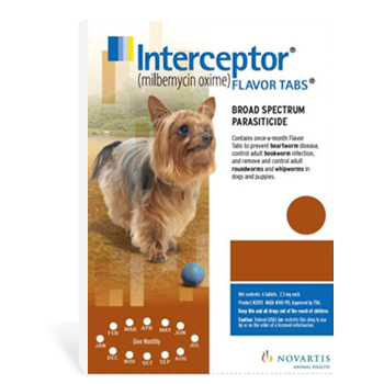 INTERCEPTOR 2.3MG TAB BEEF 6 TAB by NOVARTIS PET RX(Vet)