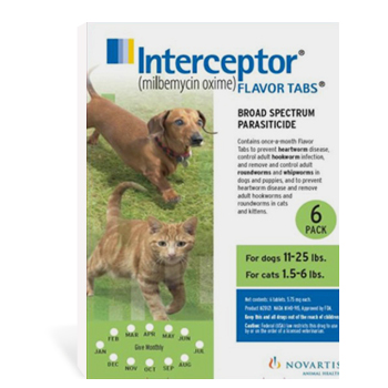 INTERCEPTOR 5.7MG TAB BEEF 6 TAB by NOVARTIS PET RX(Vet)