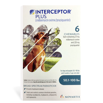 INTERCEPTOR PLUS DOG 50-100LBS 6 TAB by NOVARTIS PET RX(Vet)