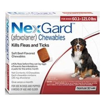 Nexgard Dog 60.1-121 Lbs 6 Tab By Merial Pet Rx(Vet)