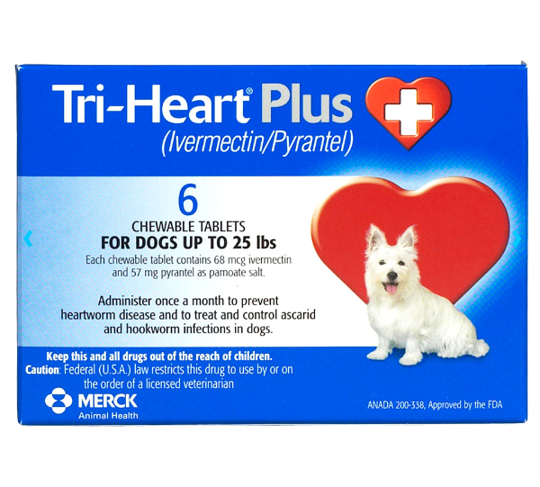 Tri-Heart Plus 1-25 6 # 1X6 Tab By Merck Pet Rx(Vet)