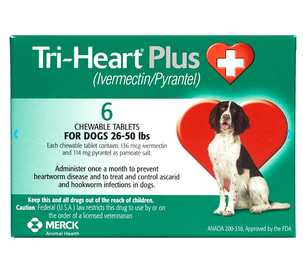 Tri-Heart Plus 26-50 6 # 1X6 Tab By Merck Pet Rx(Vet)