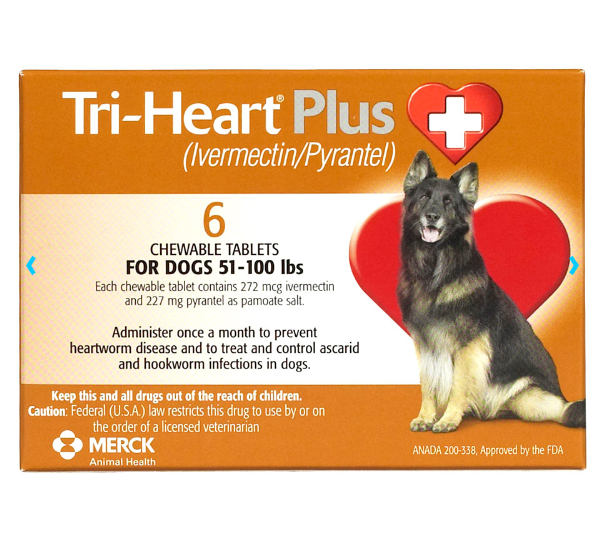 Tri-Heart Plus 51-100 6 # 1X6 Tab By Merck Pet Rx(Vet)