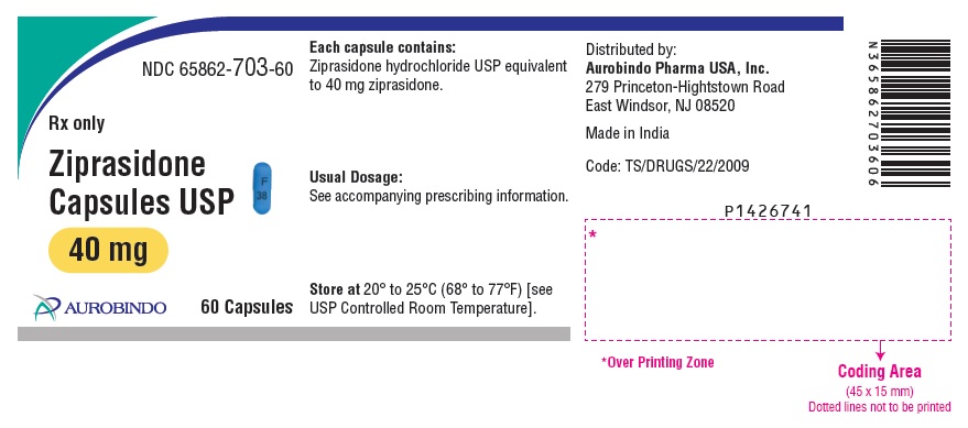 Rx Item-Ziprasidone 40Mg Cap 60 By Aurobindo Pharma Gen Geodon