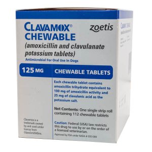 Clavamox Tabs 125mg 112 Tab By Zoetis Pet Rx(Vet)