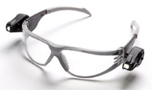 Light Vision Protective Eyewear - Clear Anti-Fog Black Temples Dual Led ...