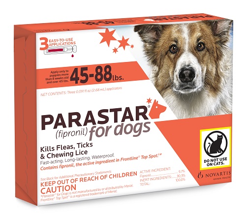 Parastar (Red) 45-88Lbs Canine Sold By Card Of 3Ds - Box = 10 Cards P3 ...