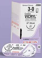 Suture #3-0 Vicryl (Sh-1) 1/2 Circle Tpr Point 22mm / 27 Violet ...