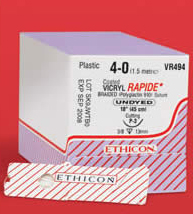 Suture #4-0 Vicryl Rapide (P-3) 3/8 Circle Precision Point Rev Cut 13mm ...