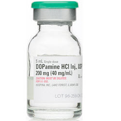 Dopamine Inj 200mg (40Mg/ml ) 5cc By Hospira 25x5ml