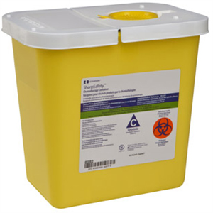 Sharps Container Sharpsafety Chemo Yellow W/ Hinged Lid 2-Gallon Each ...