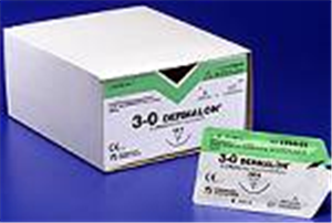 Suture #4-0 Dermalon (C-14) 3/8 Circle Rev Cut 24mm / 18 Blue Nylon B36 ...