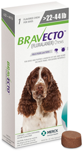 Bravecto 500mg Medium Dogs Green (22-44.0Lbs) 10X1-Dose B10 By Merck ...