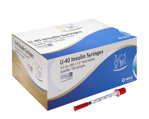 Syringes Insulin Vetsulin 0.5cc [U-40] 29G X0.5 B100 By Merck Animal Health