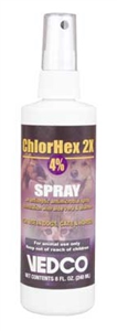 Chlorhex 2X Topical Spray (Chlorhexidine Gluconate 4%) 8 oz By Vedco(Vet)