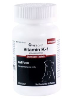 Vitamin K1 Chewable Tablets 50mg B50 By Vet One