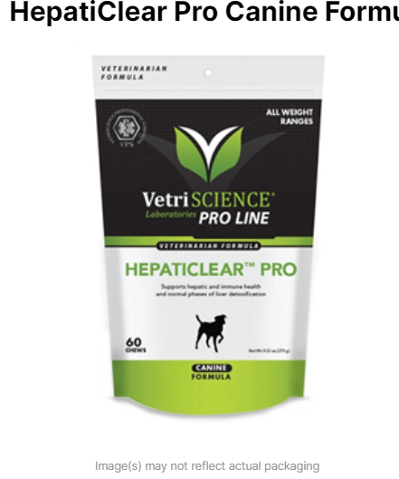 HepatiClear Pro Canine Formula, 60 Chews By Vetri-Science
