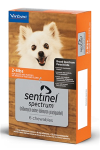 Sentinel Spectrum Chewable (Orange) 2-8Lbs Canine [6 Tab Card X 5] B5 ...