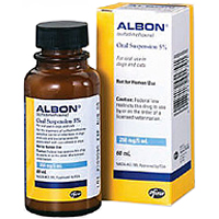 Albon Oral Sulfadimethoxine Suspension 5% 2 oz By Zoetis