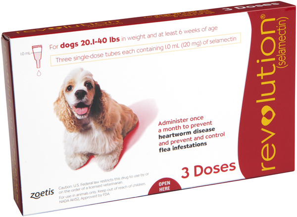 Revolution (Selamectin) Dog - Red (21-40#) P3 By Zoetis