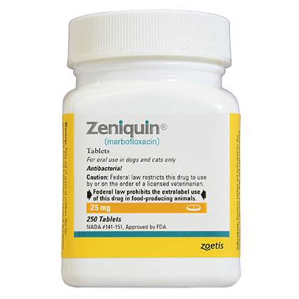 Zeniquin Tabs (Marbofloxacin) 25mg B100 By Zoetis