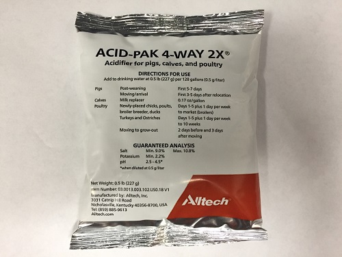 Acid Pak 4 Way 2X - Water Soluble Pack By Alltech