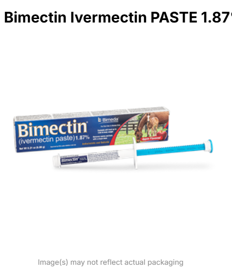 Bimectin (Ivermectin) 1.87% - Apple Flavor .21OZ Each By Bimeda