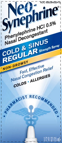 Neo Synephrine 0.5% Nasal Spray 15ml By Cardinal Health