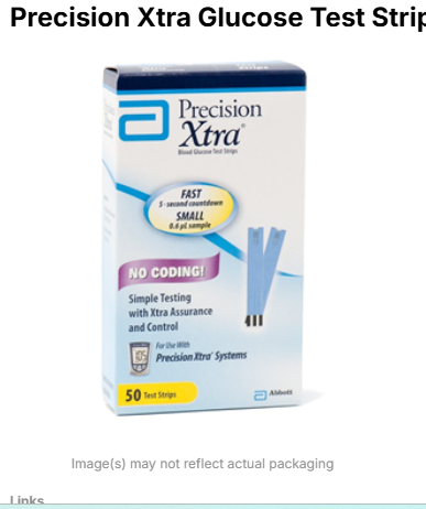 Pack of 12-Precision Xtra Blood Glucose Strips BOX OF 50 By Abbott ...