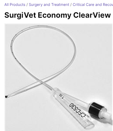 SurgiVet Economy ClearView Foley Catheter, Silicone, Black, 10fr x 55cm ...
