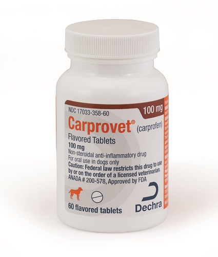 Carprovet (Carprofen) Flavored Tablets for Dogs 100mg, 60 Count By Dechra