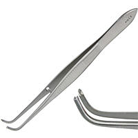 Forceps Iris Tissue 1 X2 Teeth Full Curved Standard Pattern 0.8mm Wide Tips