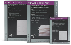 Antimicrobial Puracol Plus Ag Collagen Dressings 4X4 Each By Medline ...