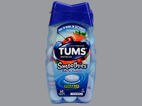 Tums Extra Strength Smoothies 60 Chewable Tablets Berry