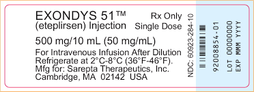 Rx Item-Exondys (Eteplirsen) 51 Sd 50Mg/Ml 10Ml By Sarepta Therapeutics