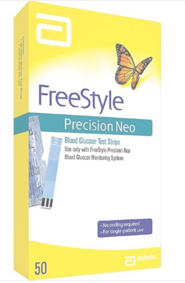 Freestyle Precision Neo Test Strips 50 Count Yellow By Abbott