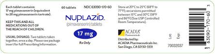 Rx Item-Nuplazid Pimavanserin Tartrate 10mg Tabs 30/Bottle By Acadia Pharma