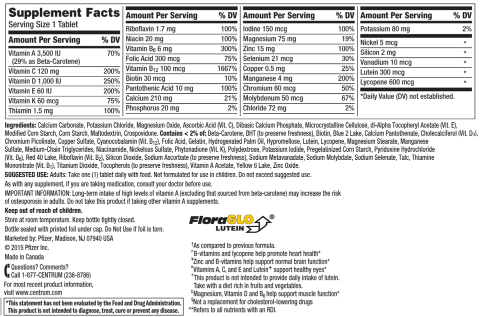Centrum Silver Men 50+ 250 Tablets