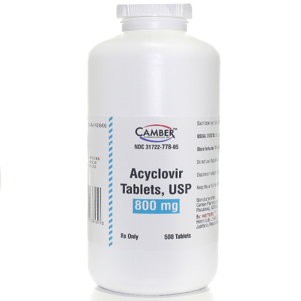 Rx Item-Acyclovir Gen Zovirax 800Mg Tab 500 By Camber Pharma