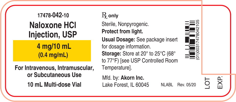 RX ITEM-Naloxone Hcl 0.4Mg-Ml Multi Dose Vial 10 Ml By Akorn Pharma Gen ...