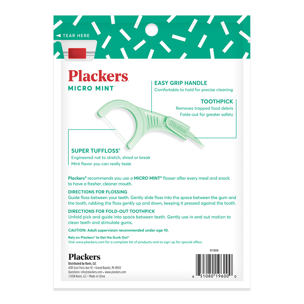 Plackers Flossers Micro Mint 90 Count Case Of 72-19600/D-SA242JR-AM-10