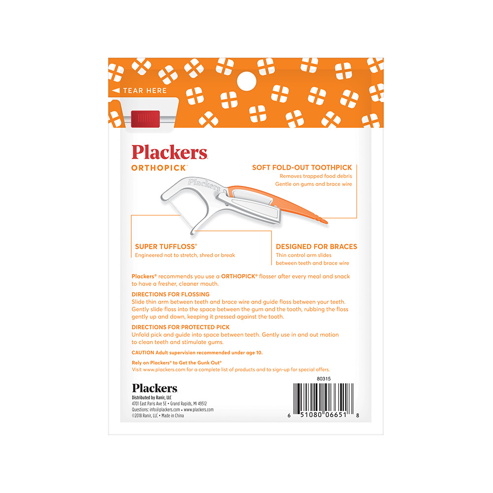 Plackers Flossers Orthopick 36 Count Case Of 72-06651/S0100JR