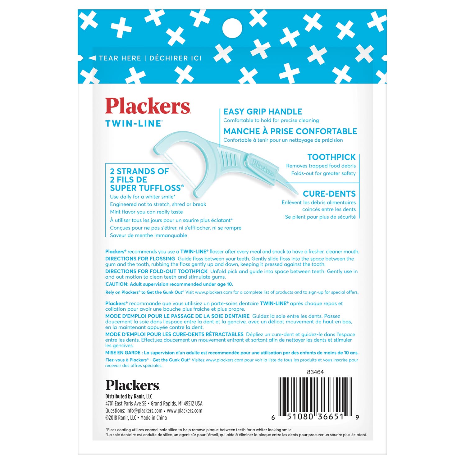 Case of 24-Plackers Flossers Twin Line Mint 35 Count